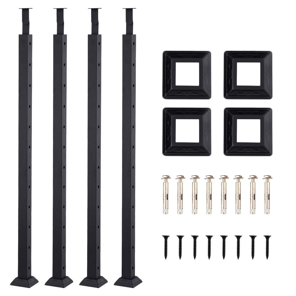 Flroha Set of 4 Cable Railing Posts, Constructed from Steel, with ...