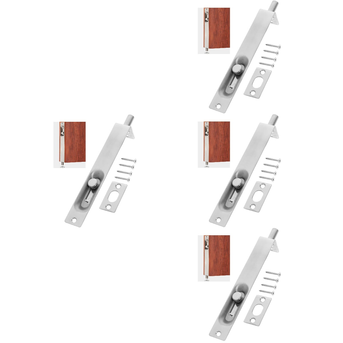 Set of 4 Catch Locks Trap Door Latch Aesthetically Pleasing Bolt Secure ...