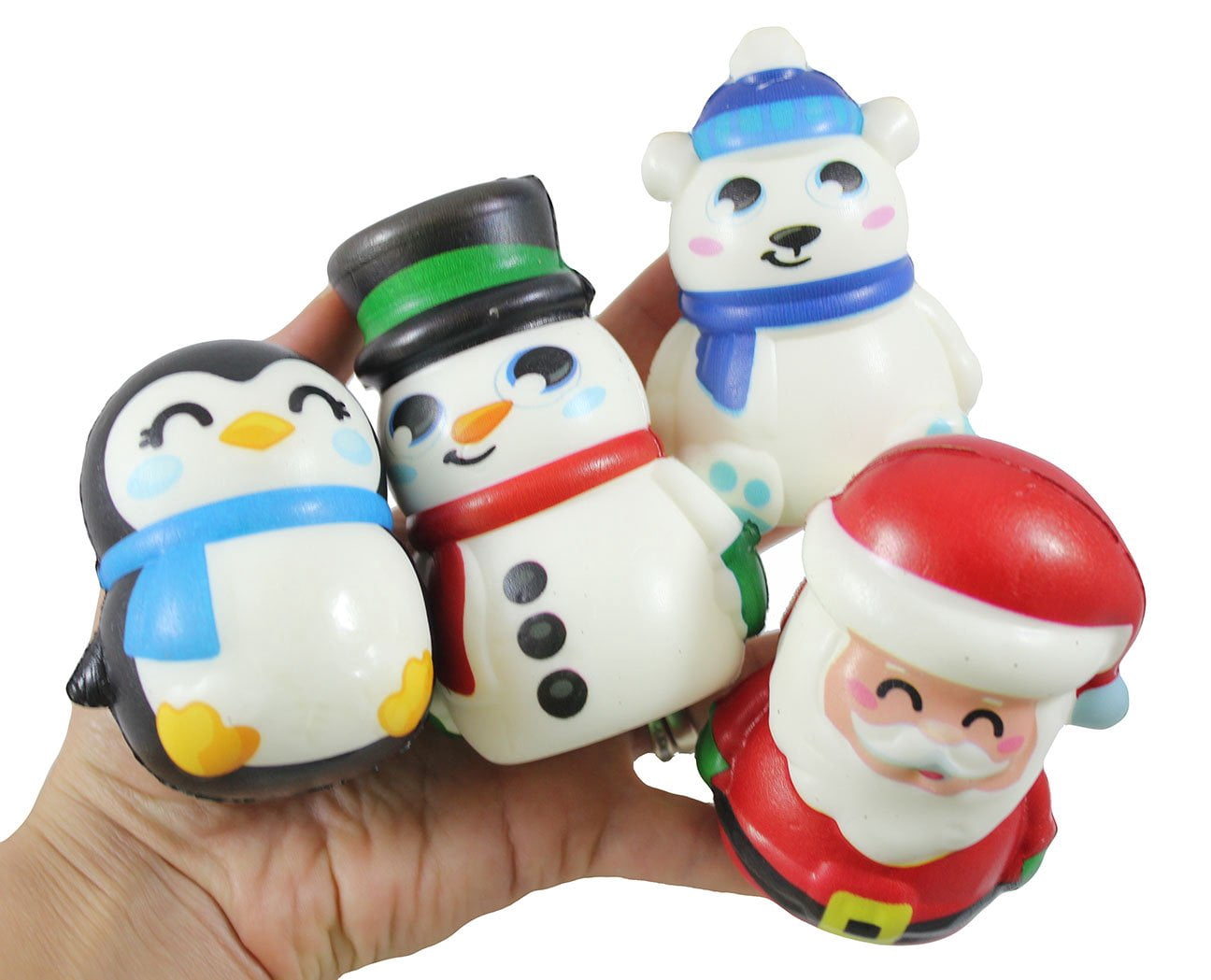 Set of 4 Christmas Winter Animal Slow Rise Squishy Toys - Memory Foam ...