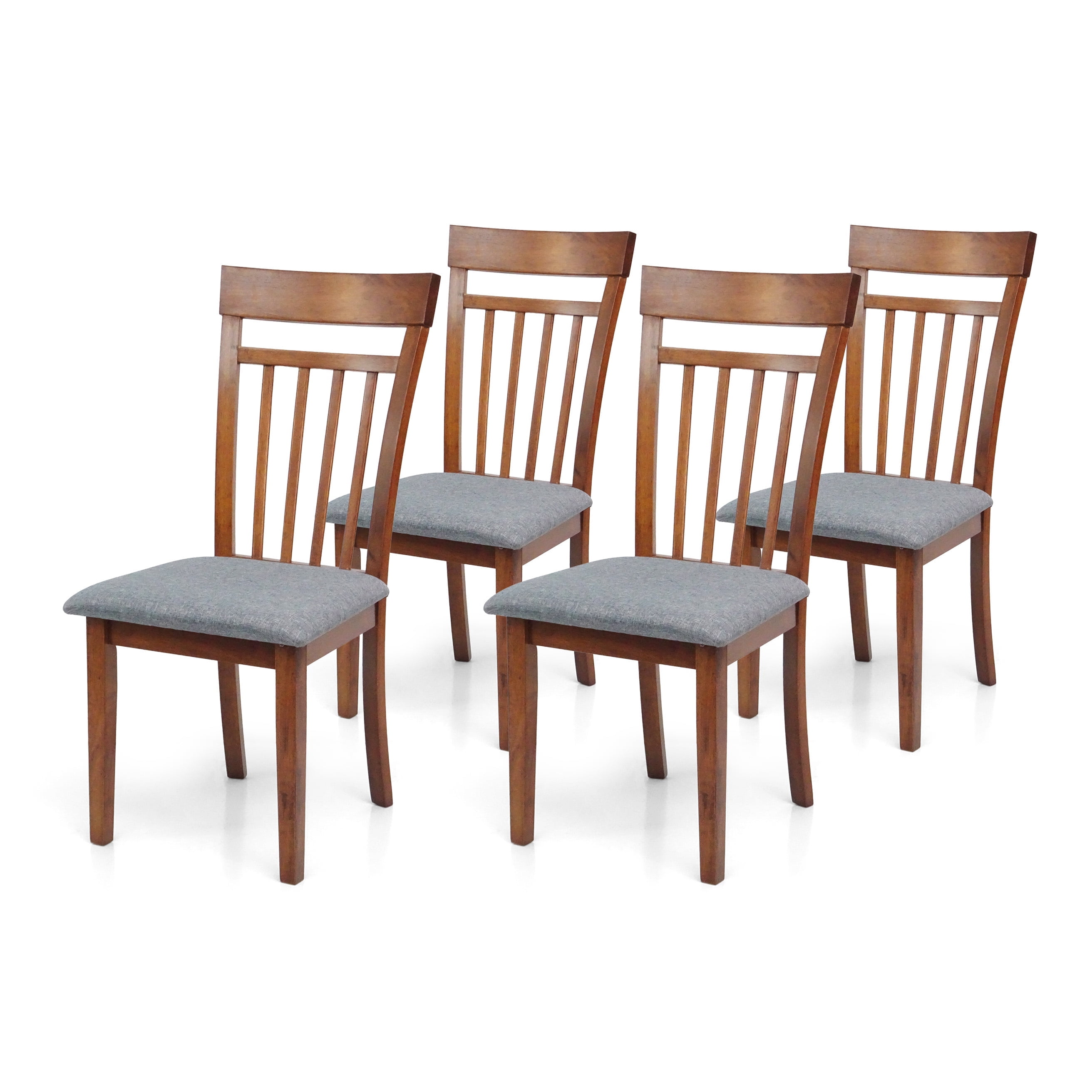 Set of 4 Classic Style Solid Wood Warm Dining Chairs, Kitchen Chairs ...