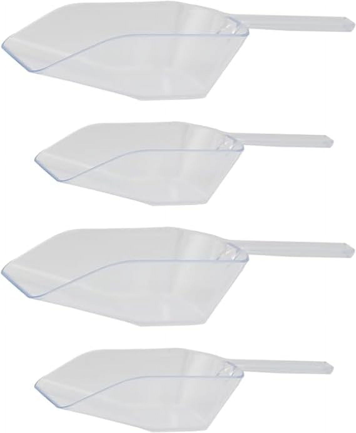 Set of 4 Clear Plastic Scoops in 2 Sizes - Features a Large and Medium ...