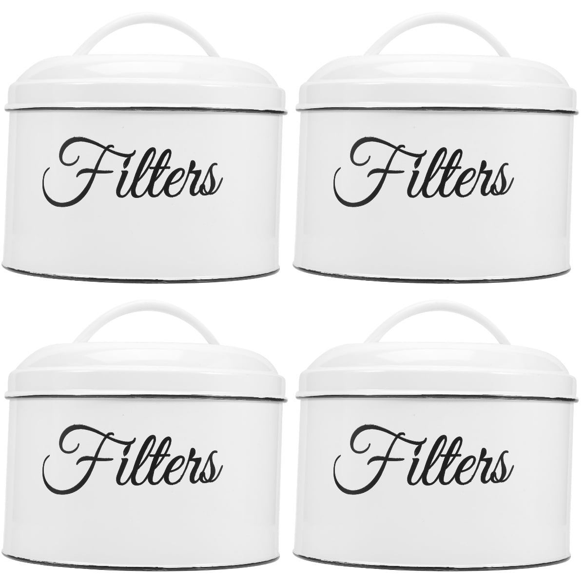 Set of 4 Coffee Filter Storage Cookie Jars with Lids Spice Container ...