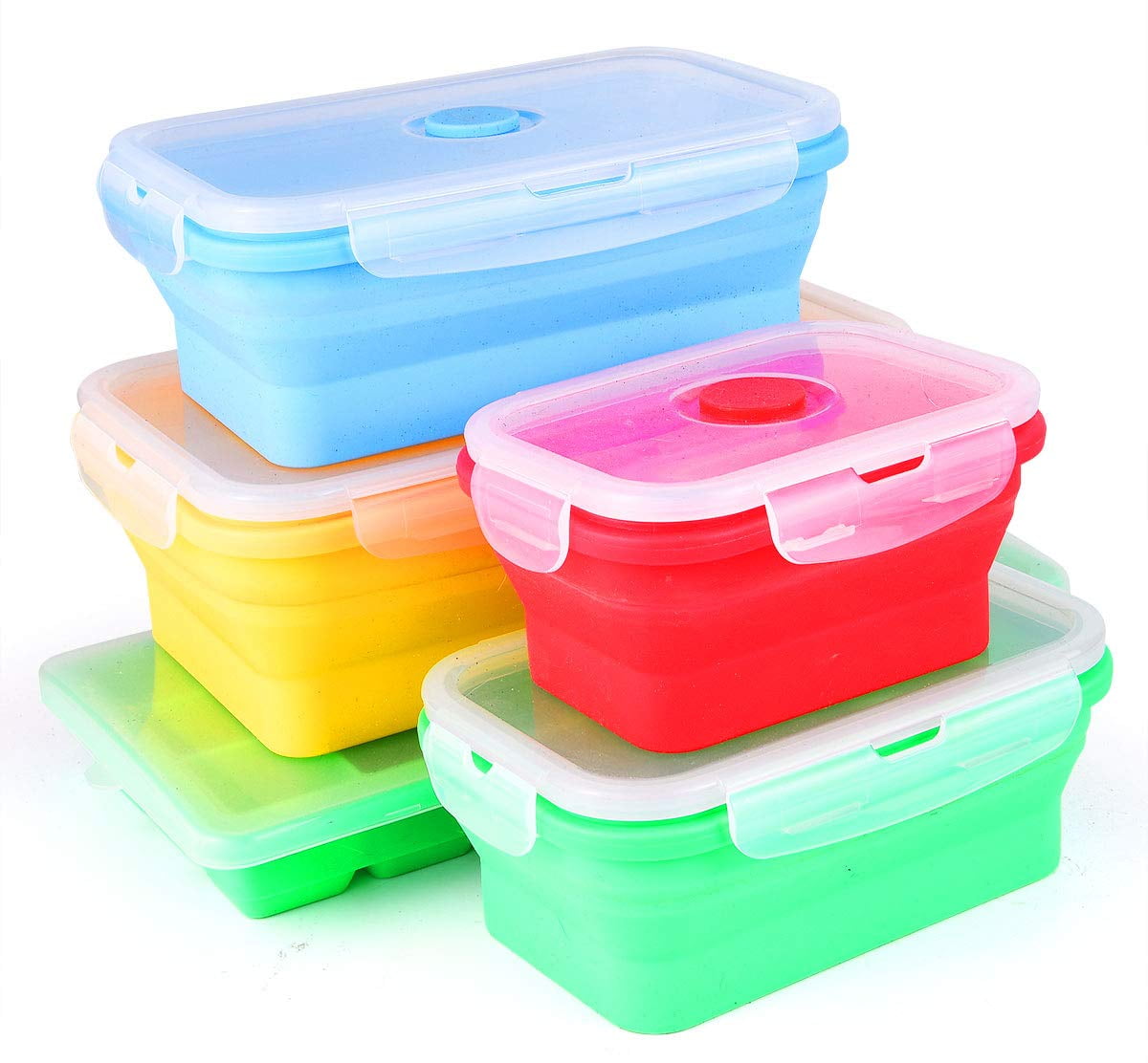 Bo-Toys Collapsible Silicone Storage Containers Set of 4, Airtight ...