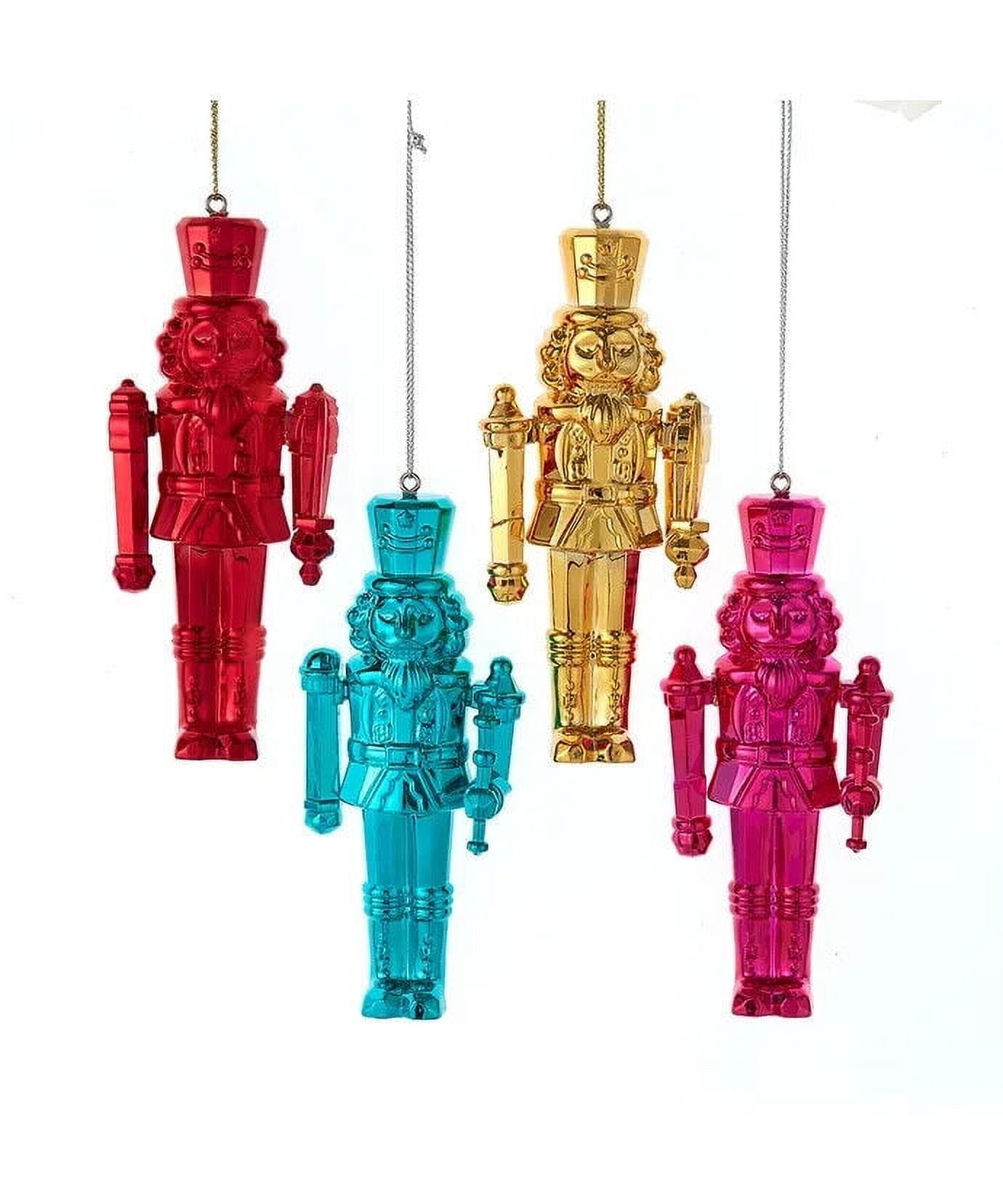 Set of 4 Colorful NUTCRACKER Plastic Christmas Ornaments, by Kurt Adler ...