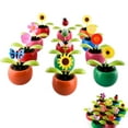Set of 4 Cute Solar Power Flip Flap Flower Insect for Car Decoration ...