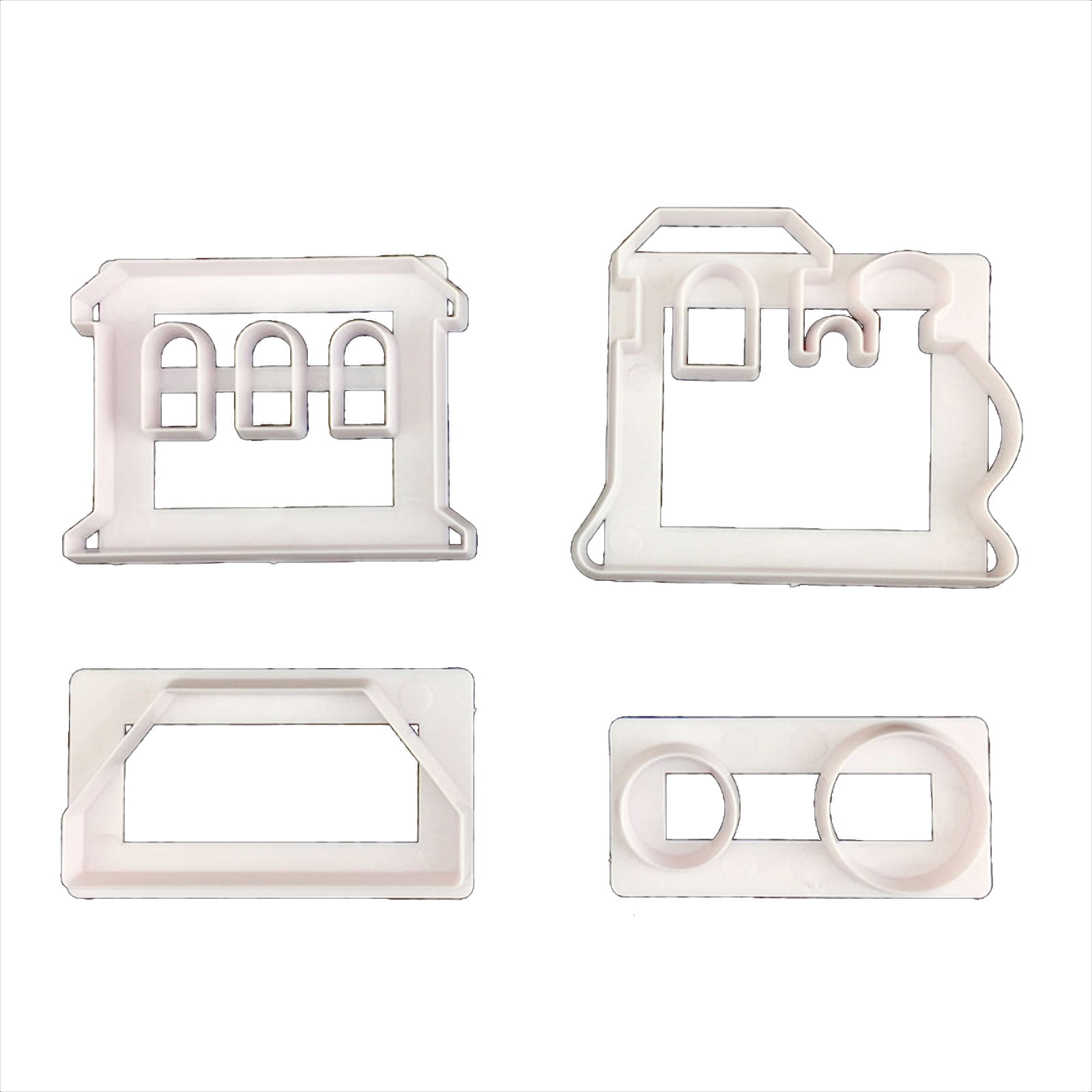 Set of 4 Cute Train Shaped Silicone Biscuit Molds Cookie Cutters ...