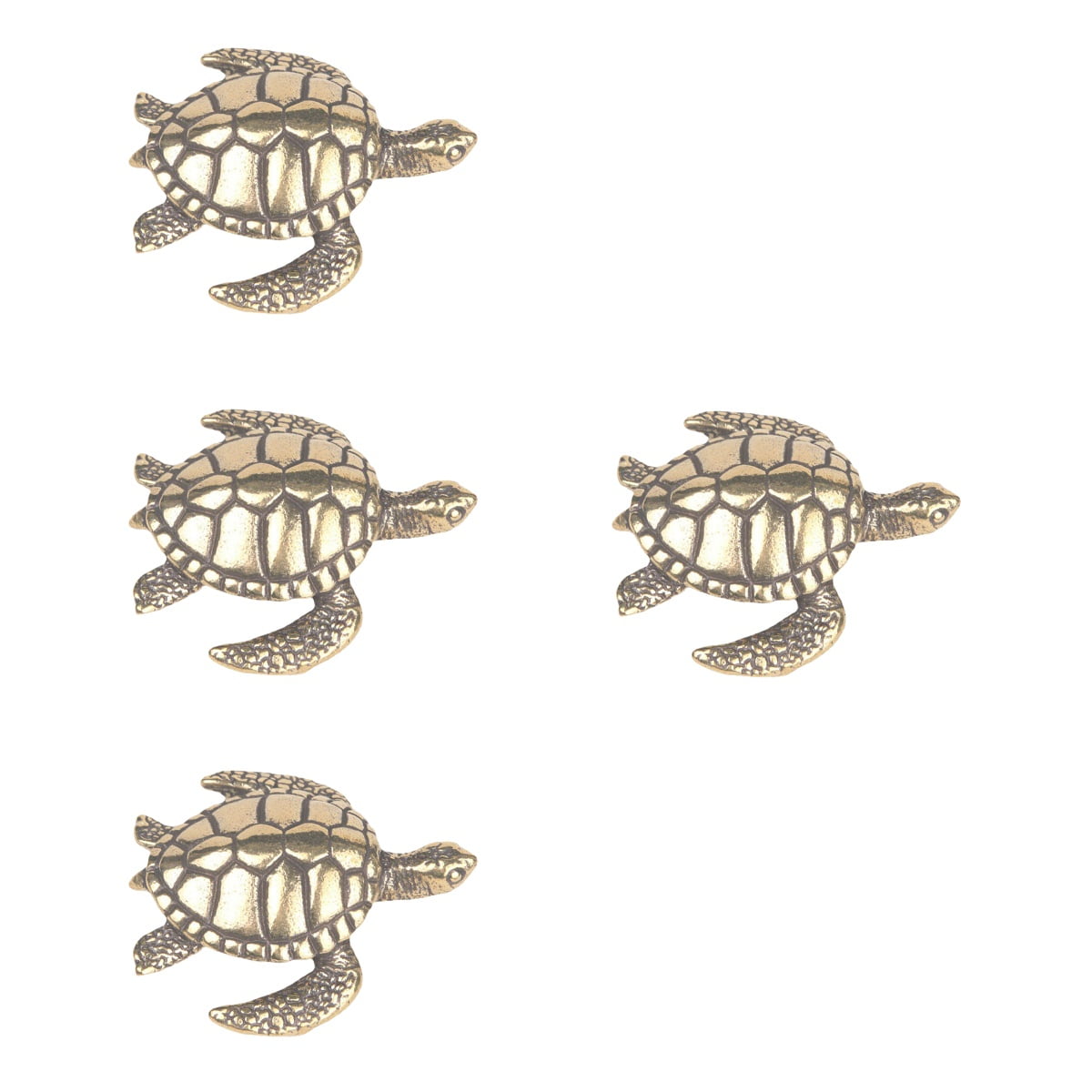 MOKKHNB Office Turtle Decor Brass Sculpture Vintage Style 4Pcs 1.9x1 ...