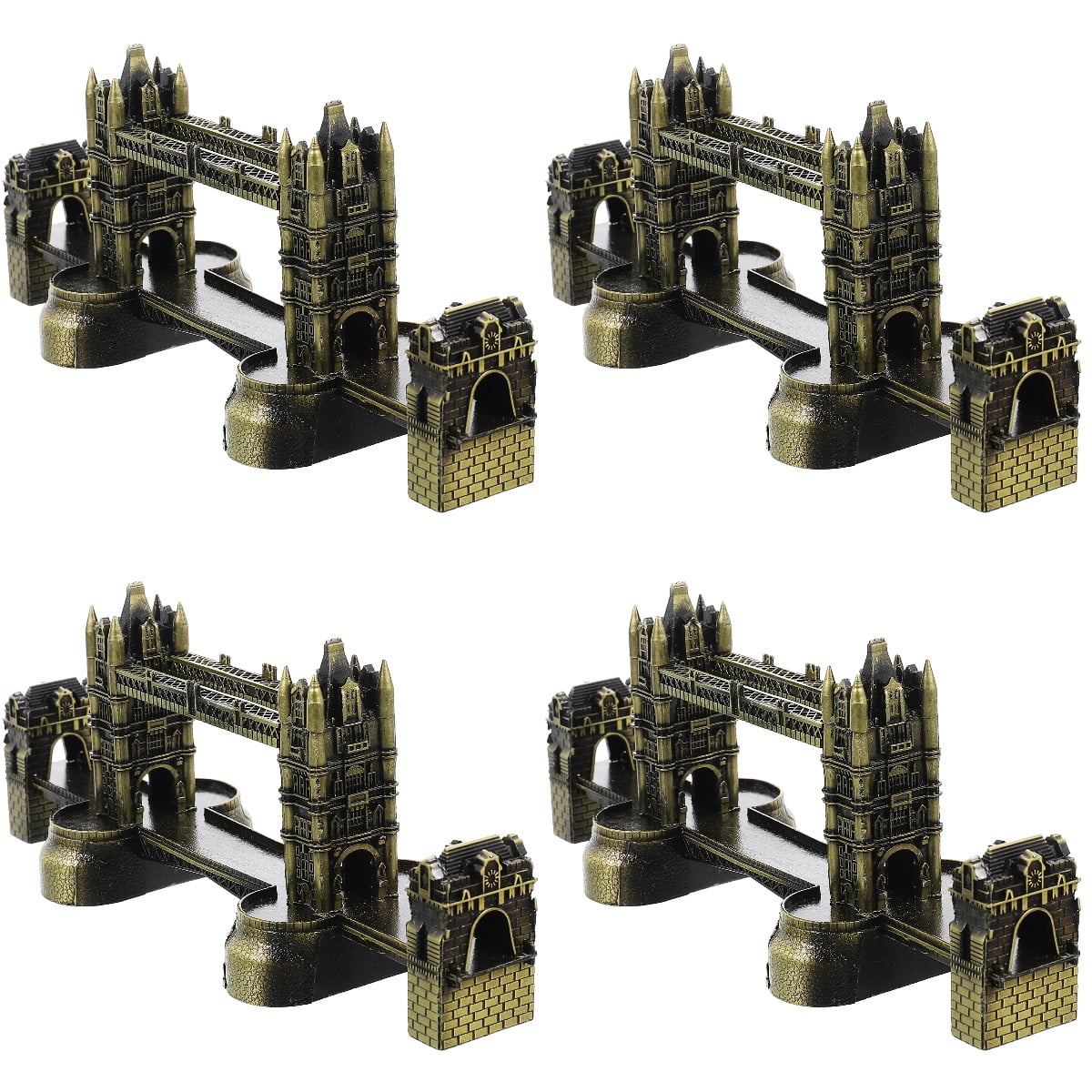 Set of 4 Desktop Ornament Tower Bridge Craft Model Sculpture ...