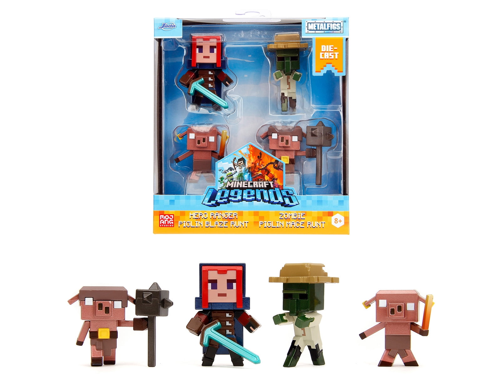 Set of 4 Diecast Figures "Minecraft Legends" Video Game "Metalfigs ...