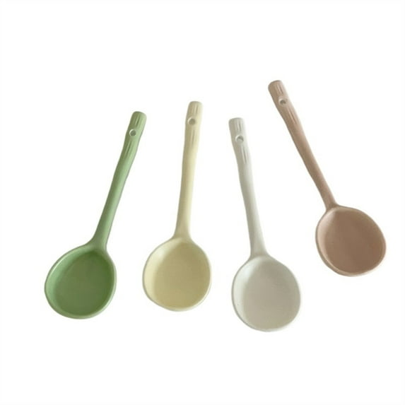 Set of 4 Different Color Ceramics Soup Spoons Table Spoons Dinner ...