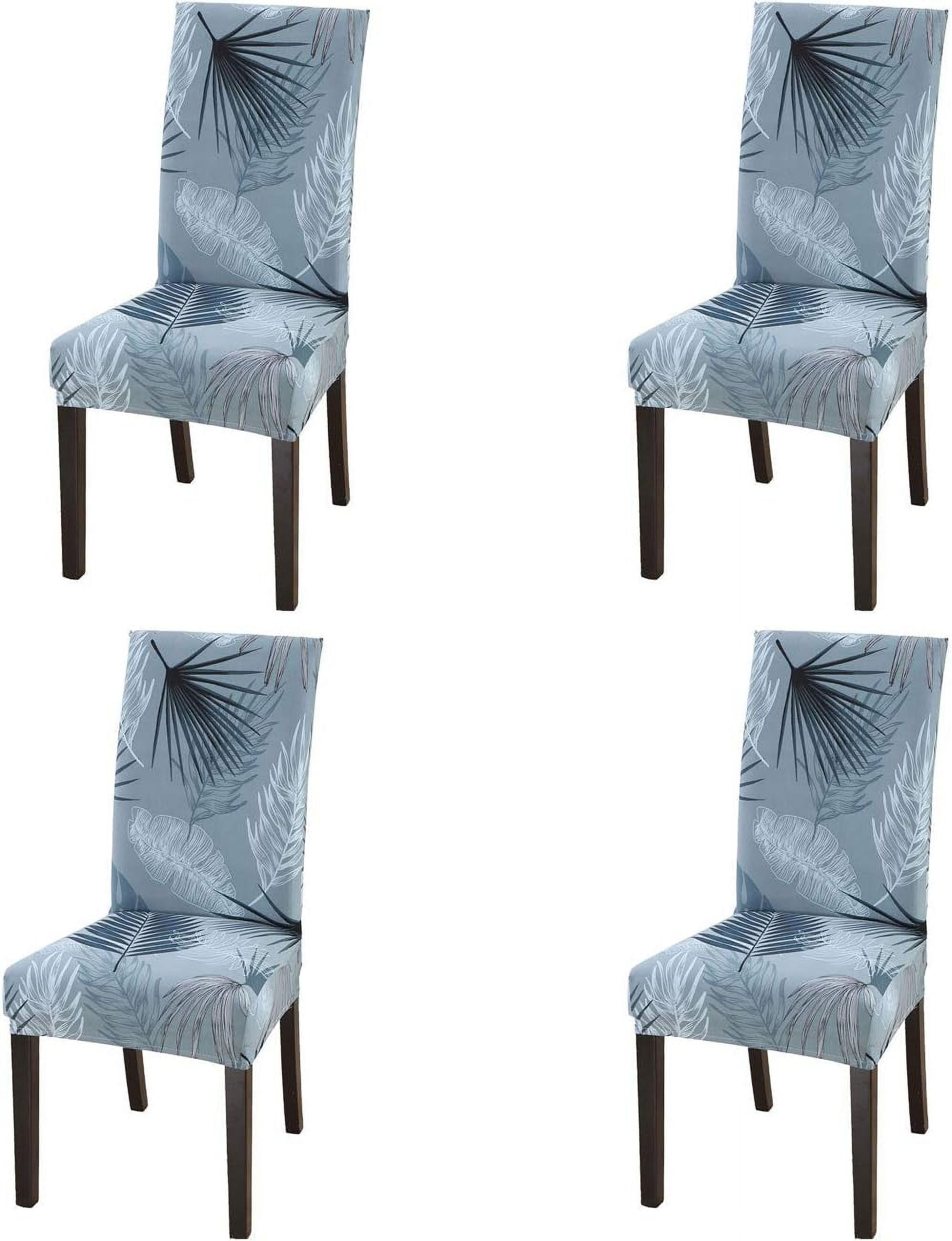 Set of 4 Dining Chair Covers, Stretch Spandex Dining Room Protector ...