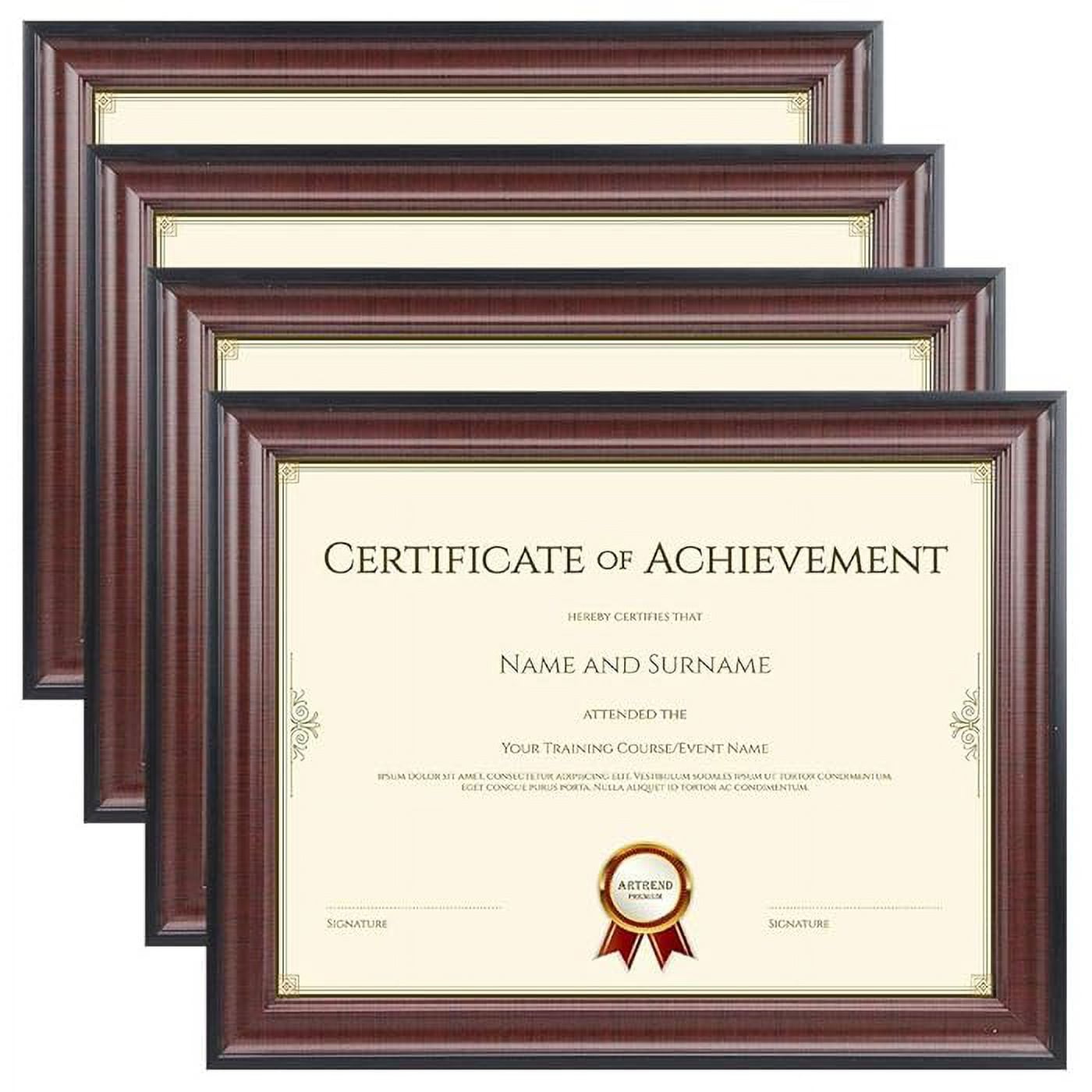 Set of 4 Document frames 8.5x11 Certificate Frames for Wall Or Tabletop ...
