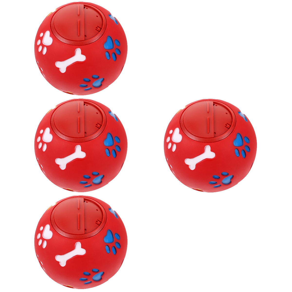 Set of 4 Dog Interactive Balls for Aggressive Chewers Red - Walmart.com