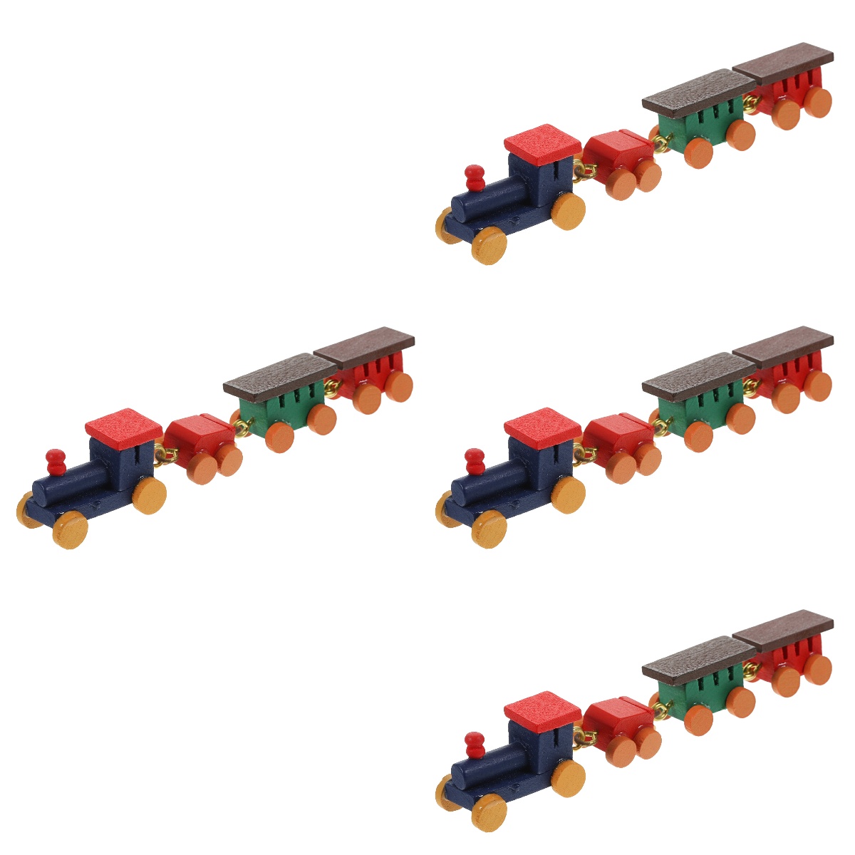Set of 4 Doll Cars Small Train Model Shop Decoration Traditional Train ...