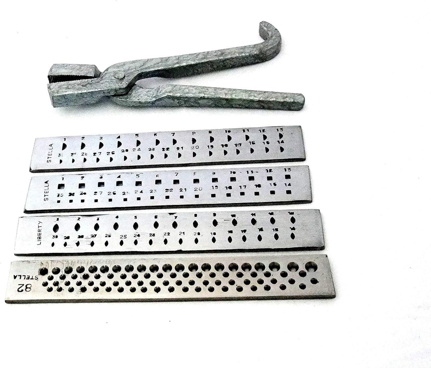 Set of 4 Economy Steel Draw Plates: Round, Oval, Square, and Half Round ...