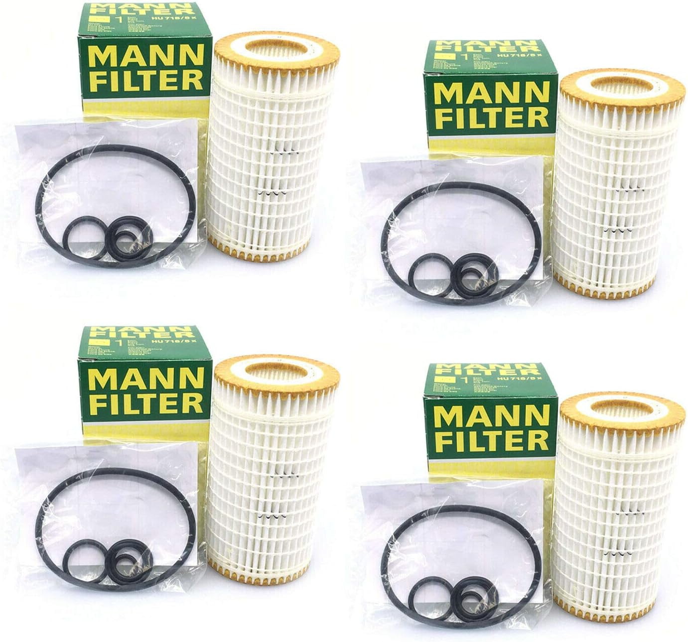 Set of 4 Engine Oil Filters HU718/5x Compatible with Mercedes W202 W203 ...