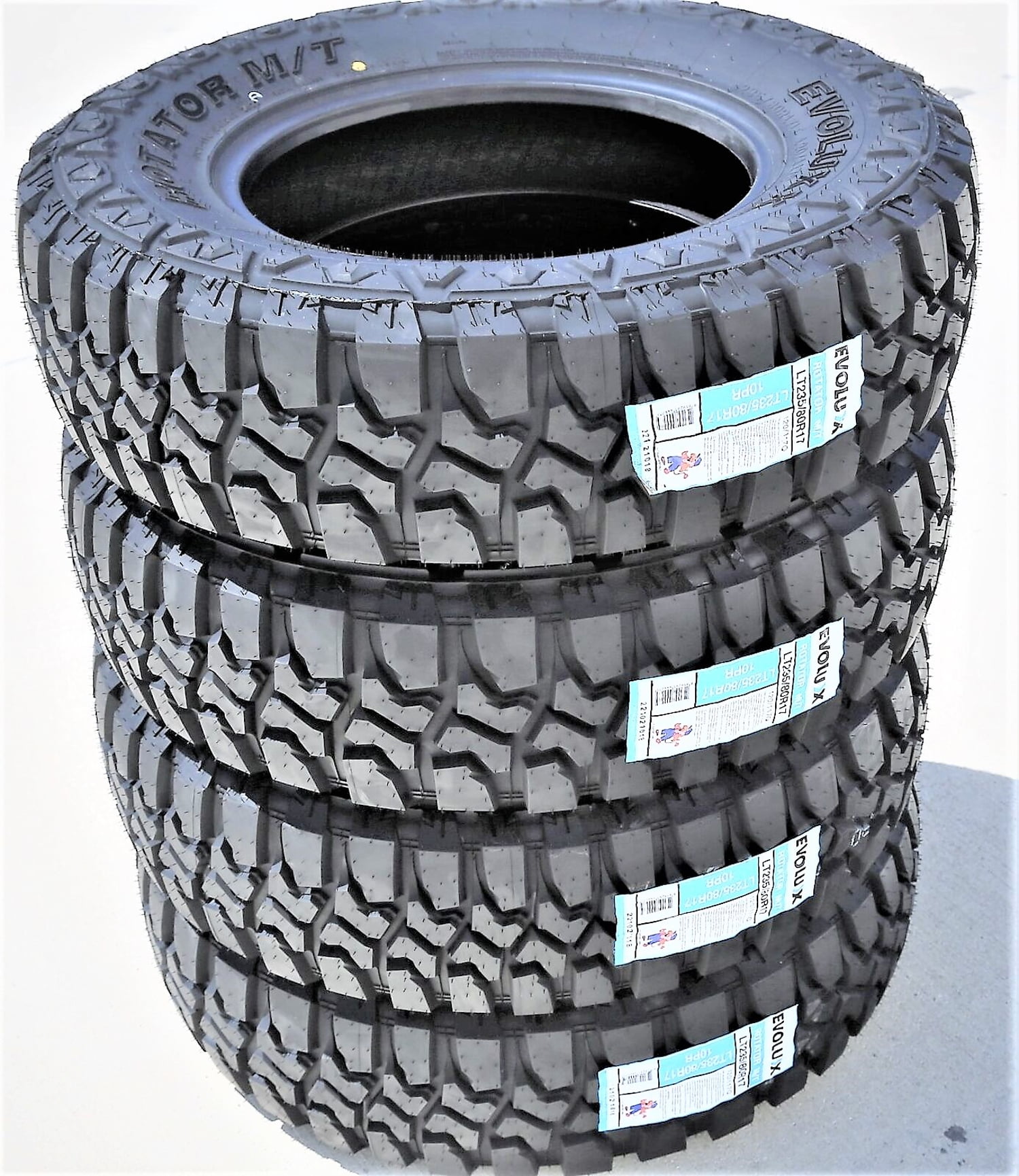 Evoluxx Rotator M/T Set of 4 LT 235/80R17 Load E 10 Ply MT Mud Tires ...