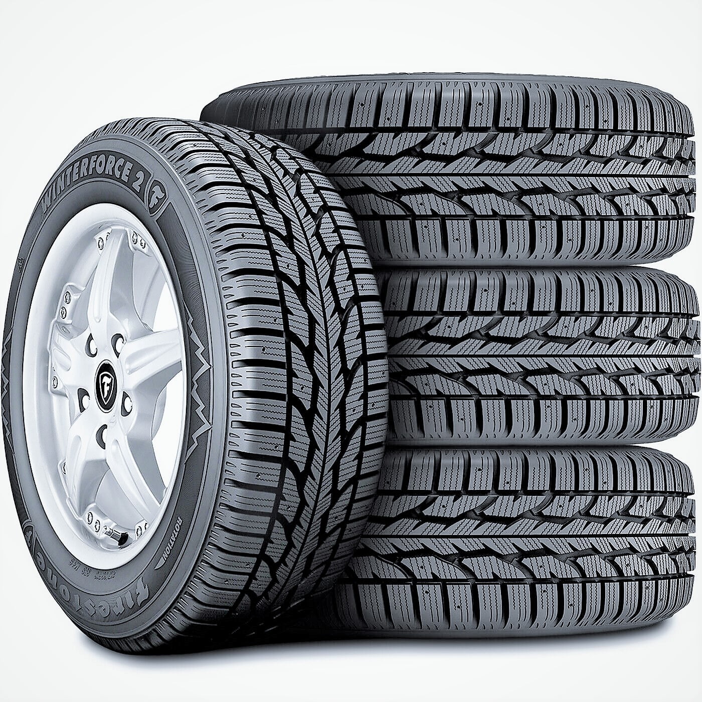 Firestone Winterforce 2 Snow Tires, Set of 4, 205/55R16 91S, Fits 2012 ...