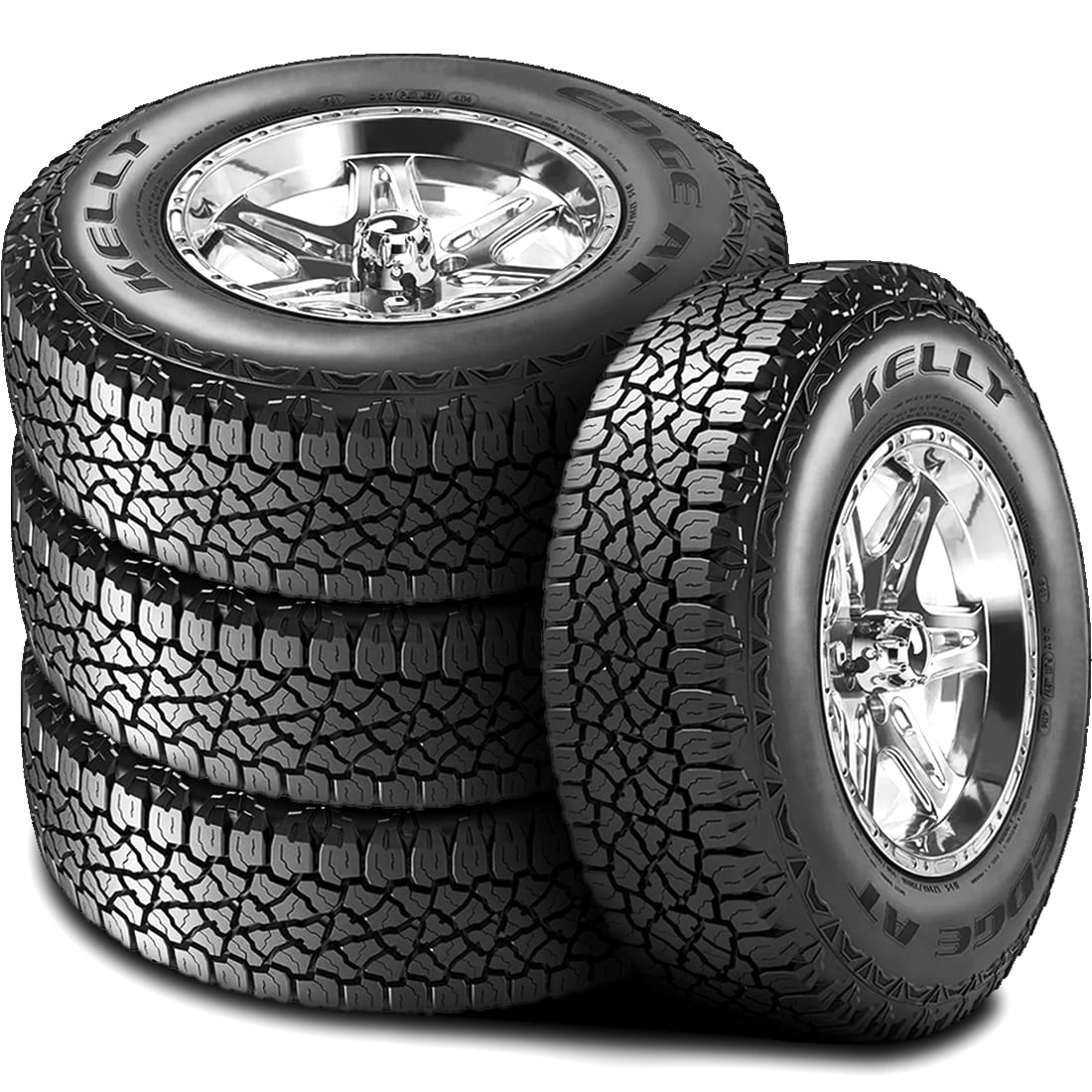 Set of 4 Kelly Edge A/T 225/75R16 115/112R E 10 Ply All Terrain Light ...