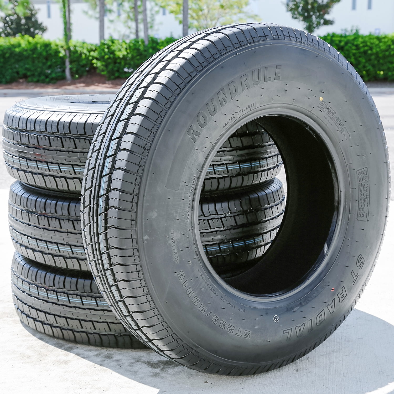 Roundrule Trailer Tires, Set of 4, 235/85R16, Load G 14 Ply Radial ST ...