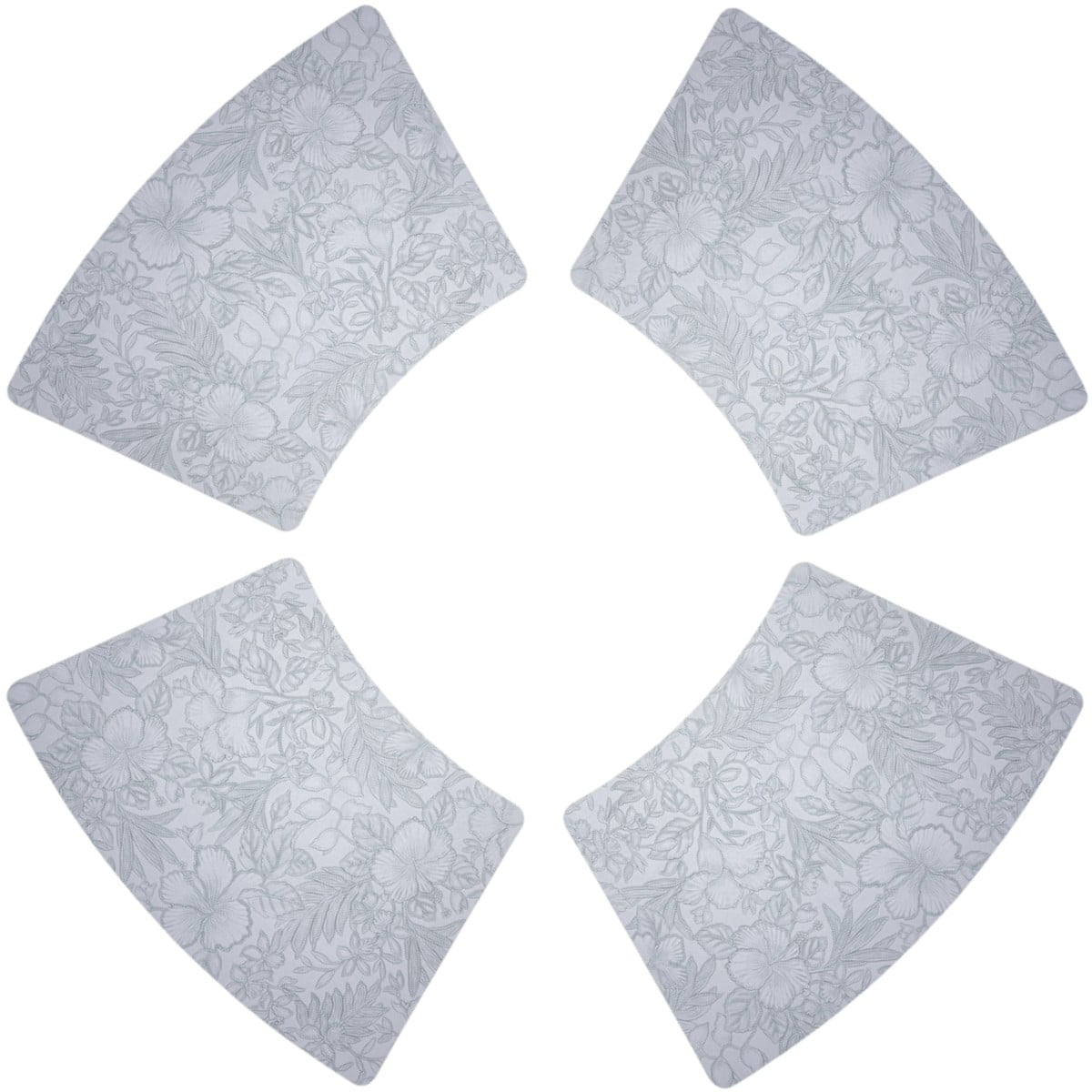 Set of 4 Fan Shaped Leather Wedge Placemats,Heatproof,Waterproof,Oil ...