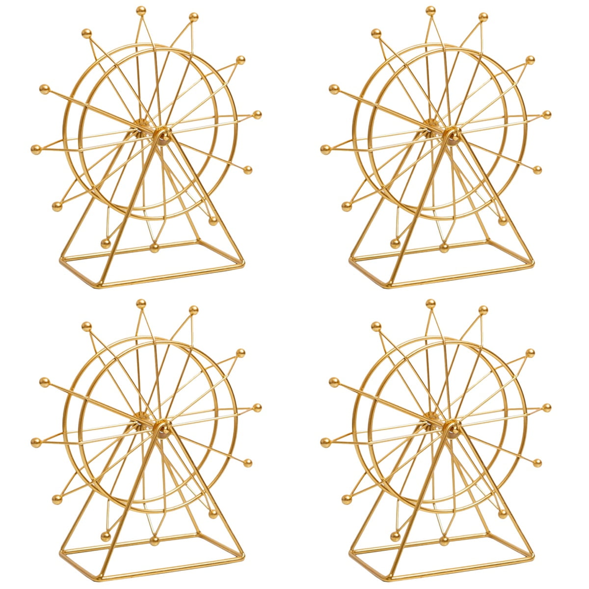 Set of 4 Ferris Wheel Model Figurine Gold Wheels for Toy Device ...