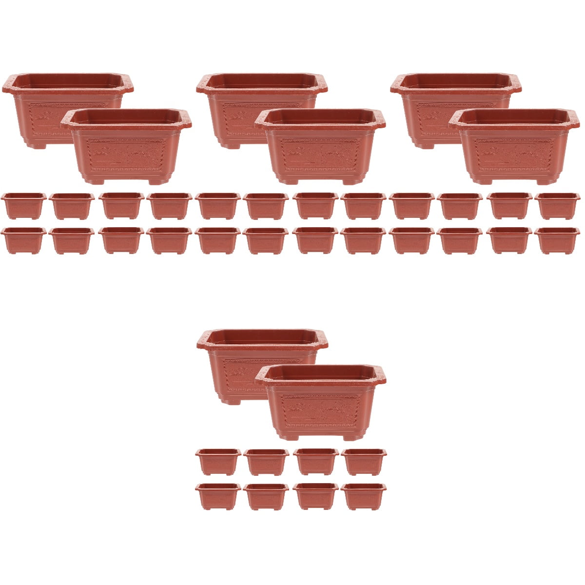Set of 4 Flower Deep Plant Nursery Pot Flowerpot Vegetable Pots ...