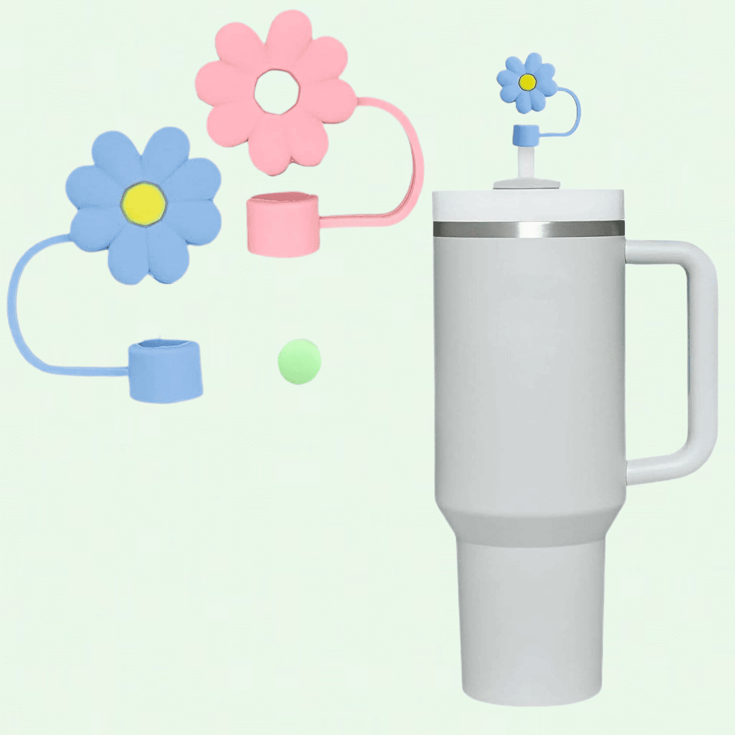 Set of 4 Flower Straw Covers for Stanley 30&40 Oz Tumbler, Cute Shape ...