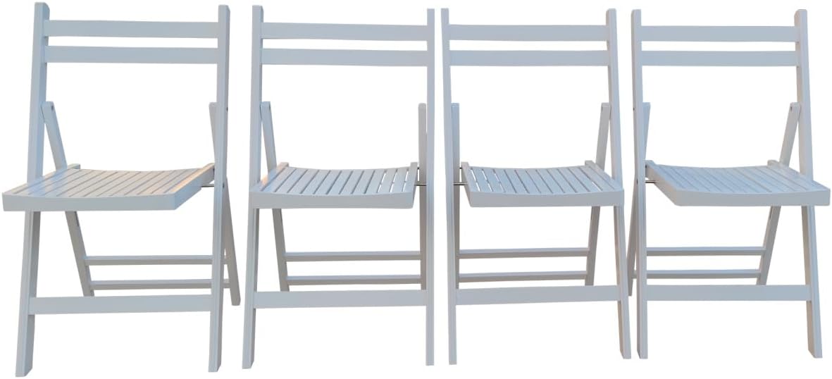 Set of 4 Foldable Style Party Chairs, Folding Wood Chairs, Wooden ...
