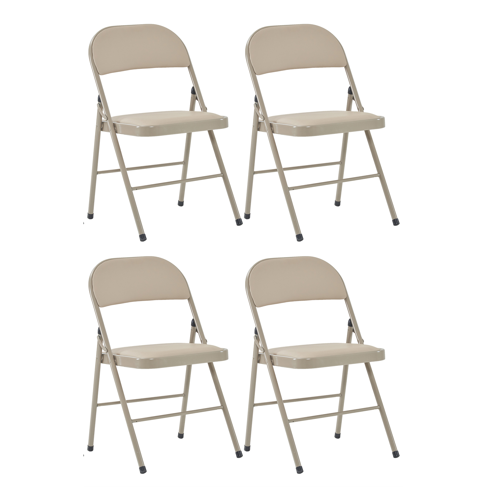 Set of 4 Folding Chairs with Padded Cushion for Parties and Weddings ...