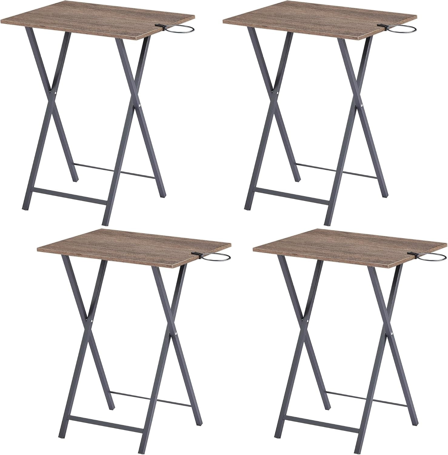 Set of 4 Folding TV Tray for Eating, Portable Dinner/Snack Table with ...