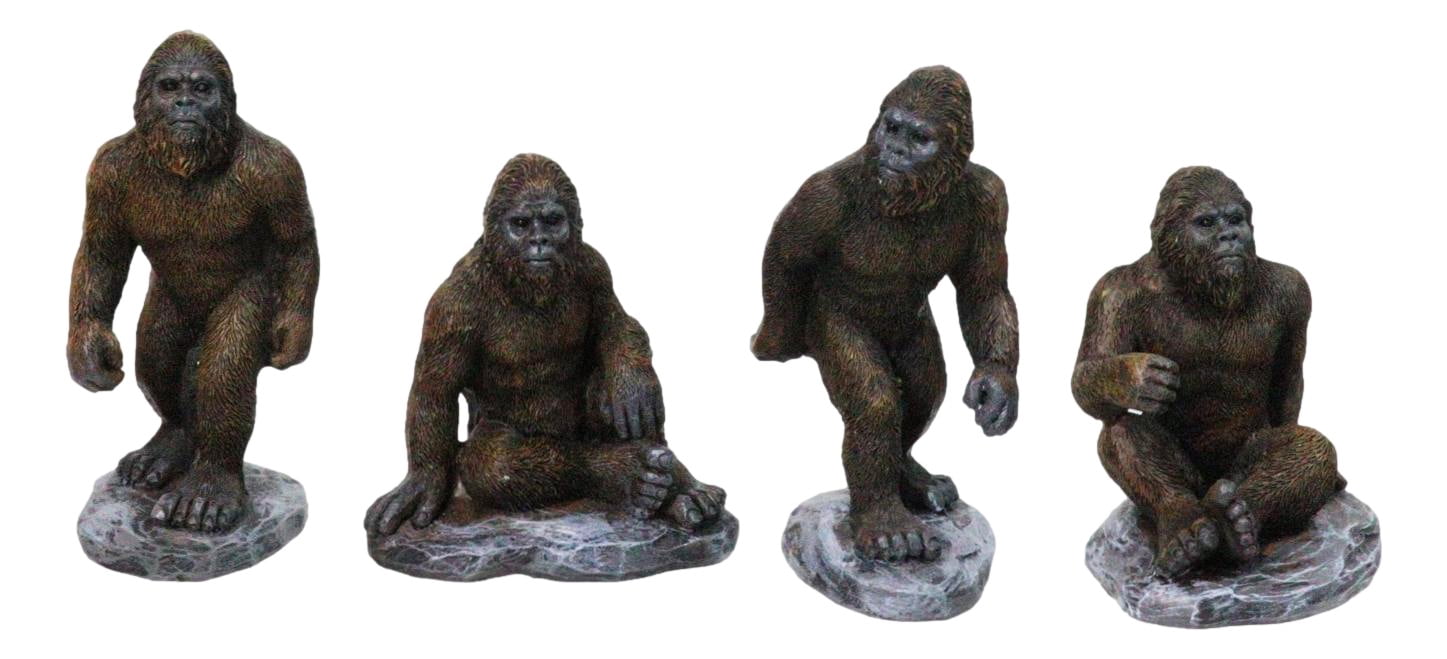 Set of 4 Forest Mythical Creature Sasquatch Big Foot Cryptid Apes ...