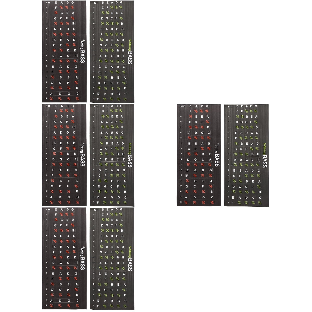 Set of 4 Fret Map Sticker Guitar Fretboard Stickers Guide Training Tool ...