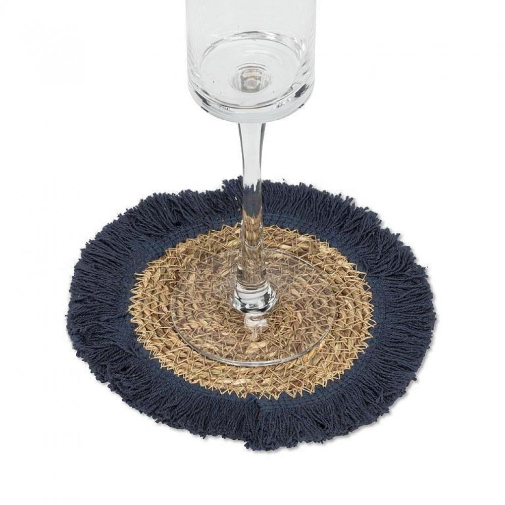 Set of 4 Fringed Coaster - Walmart.com