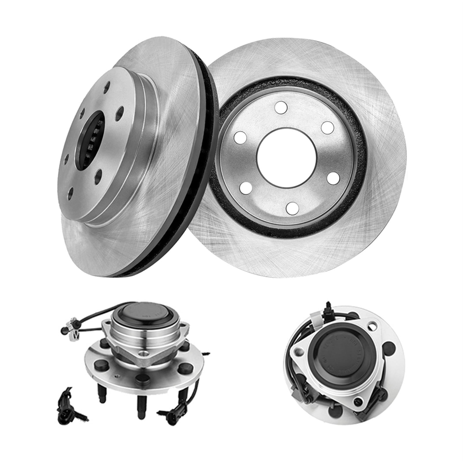Set of 4 Front 305mm Brake Disc Rotors-Wheel Hub Bearing Assembly For ...