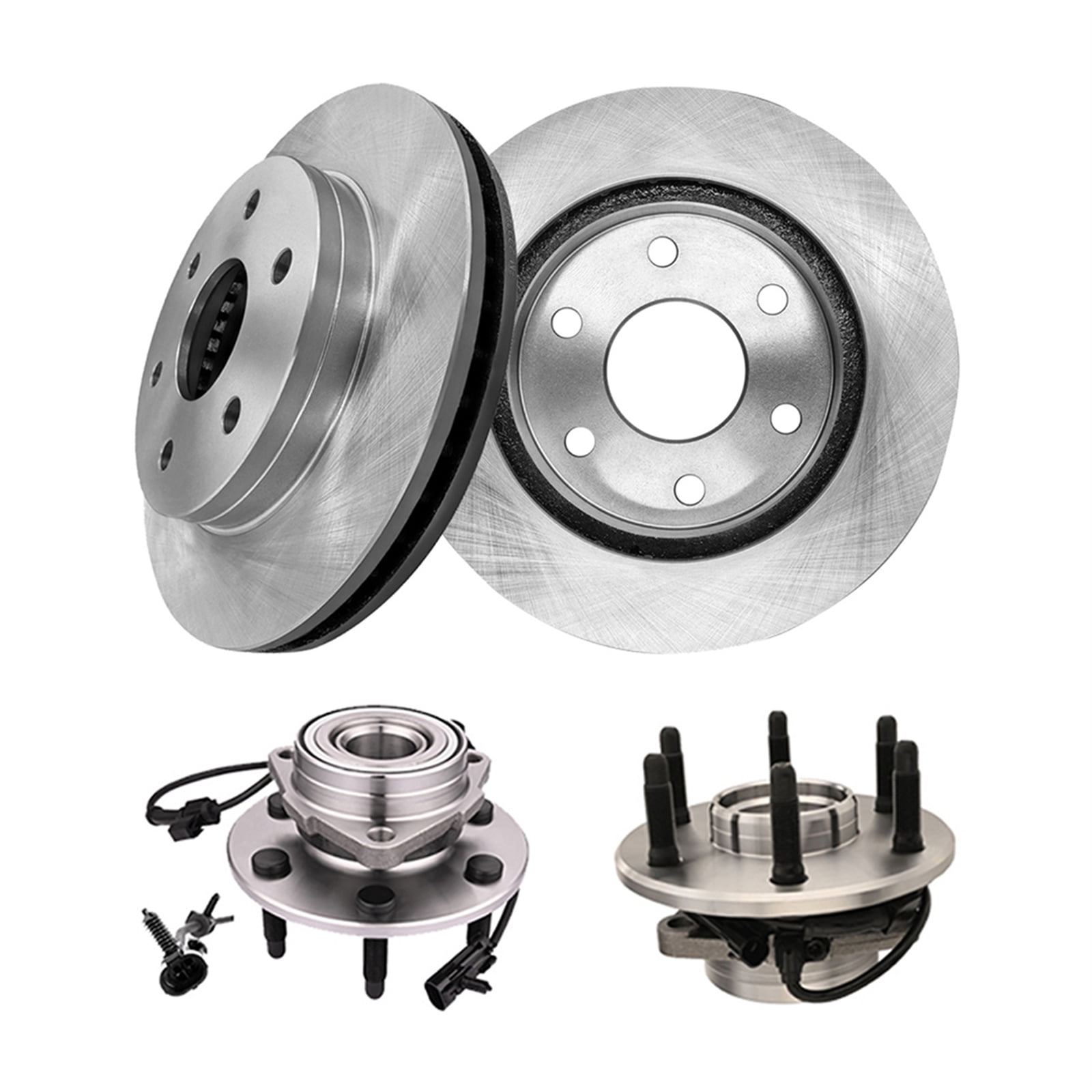 Set of 4 Front 305mm Brake Disc Rotors-Wheel Hub Bearing Assembly For ...