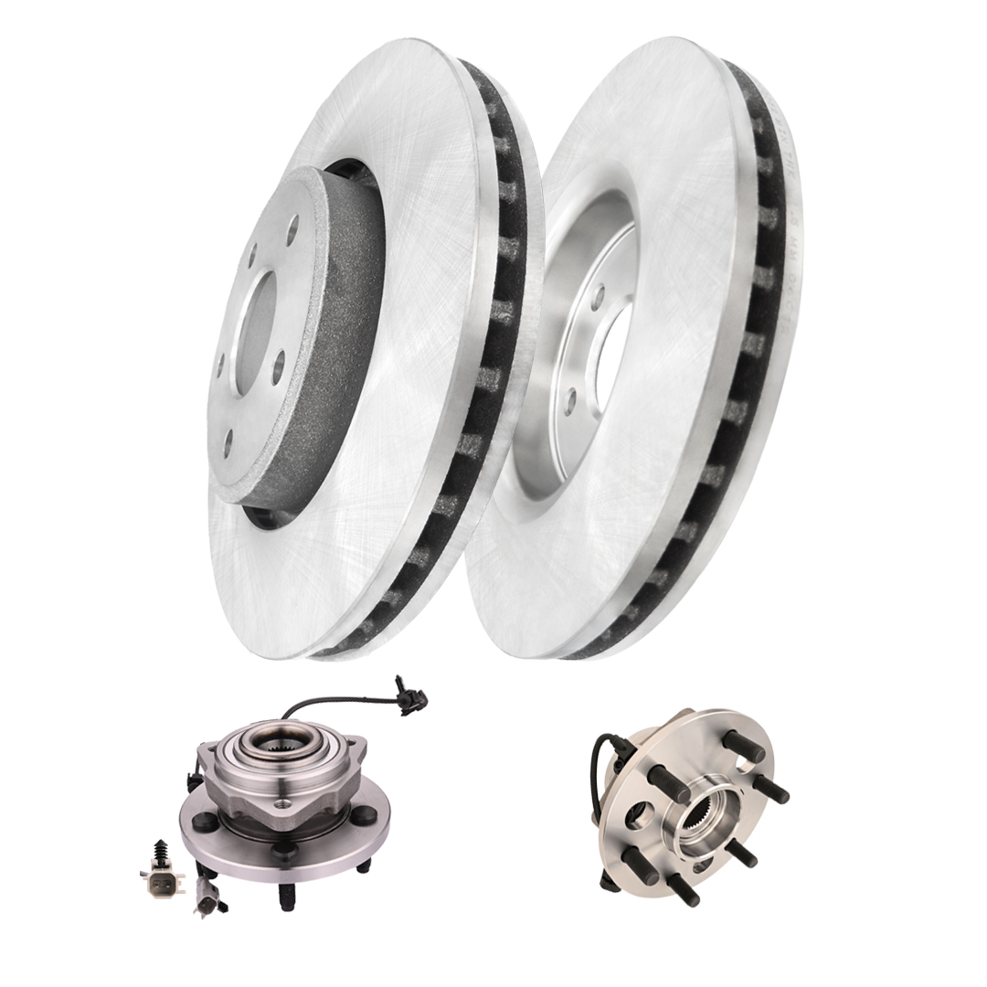 Set of 4 Front Disc Brake Rotors-Wheel Hub Bearing Assembly For 2006 ...