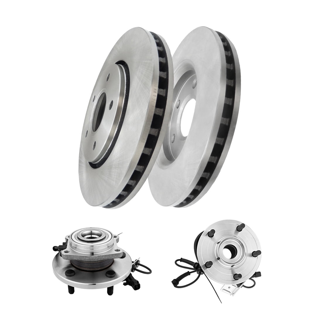 Set of 4 Front Disc Brake Rotors-Wheel Hub Bearing Assembly For 2008 ...
