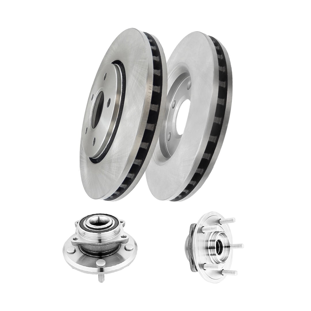 Set of 4 Front Disc Brake Rotors-Wheel Hub Bearing Assembly For 2009 ...