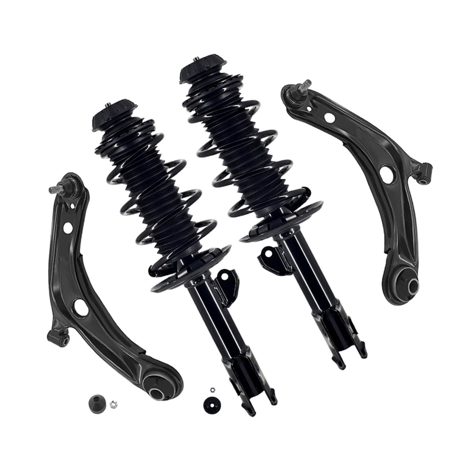 Set of 4 Front Lower Control Arm Ball Joint-Quick Complete Strut-Coil ...