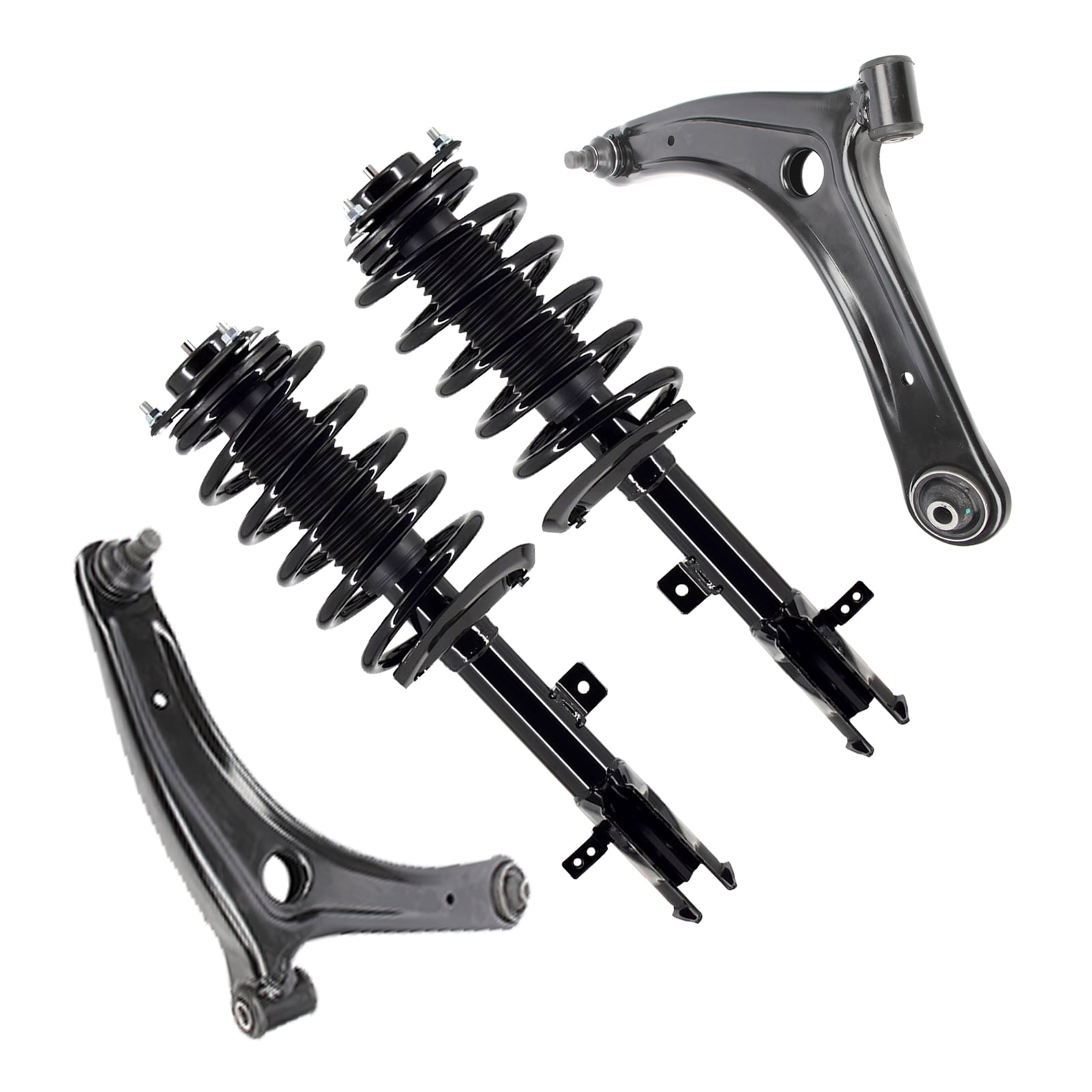 Set of 4 Front Lower Control Arm Ball Joint-Quick Complete Strut-Coil ...