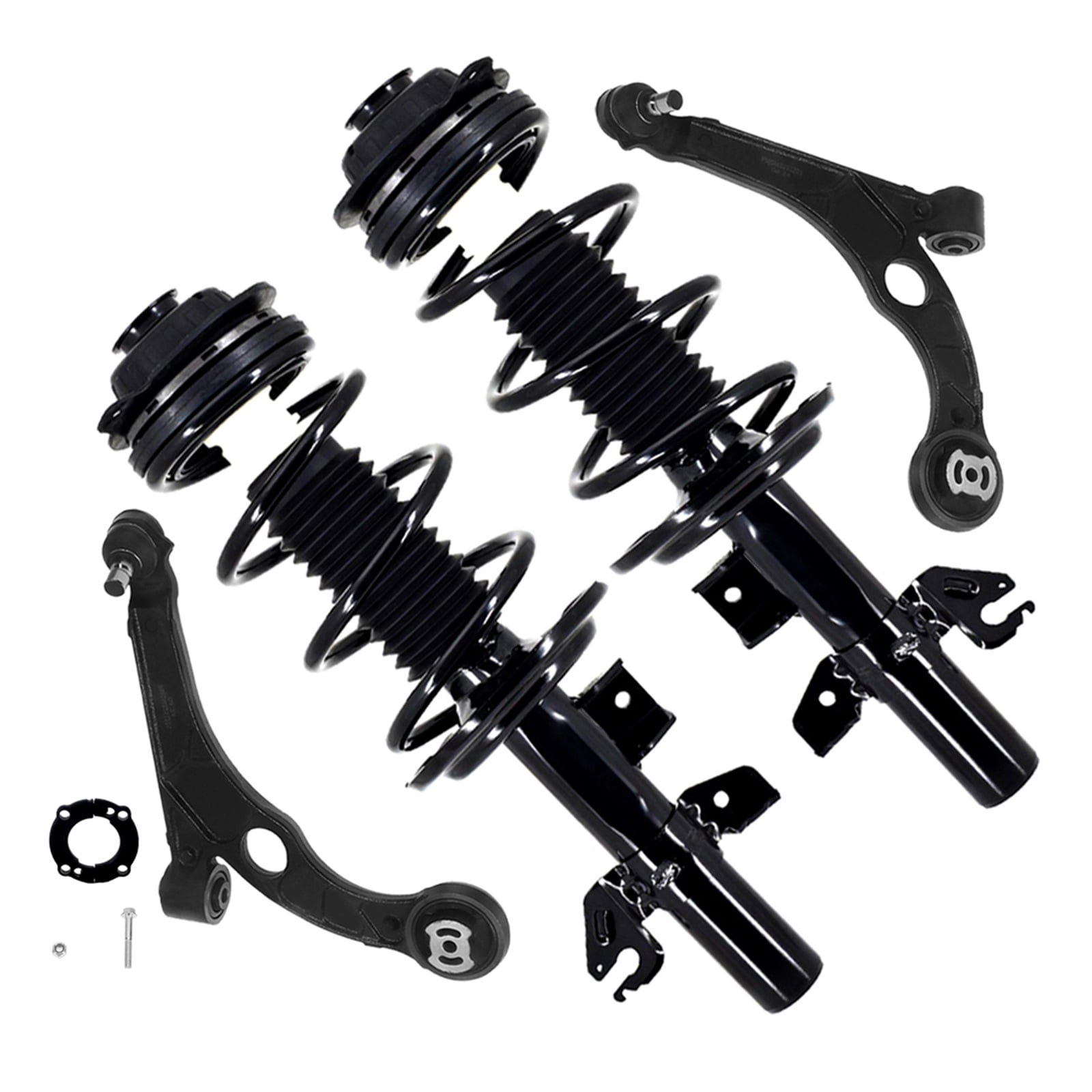 Set of 4 Front Lower Control Arm Ball Joint-Quick Complete Strut-Coil ...