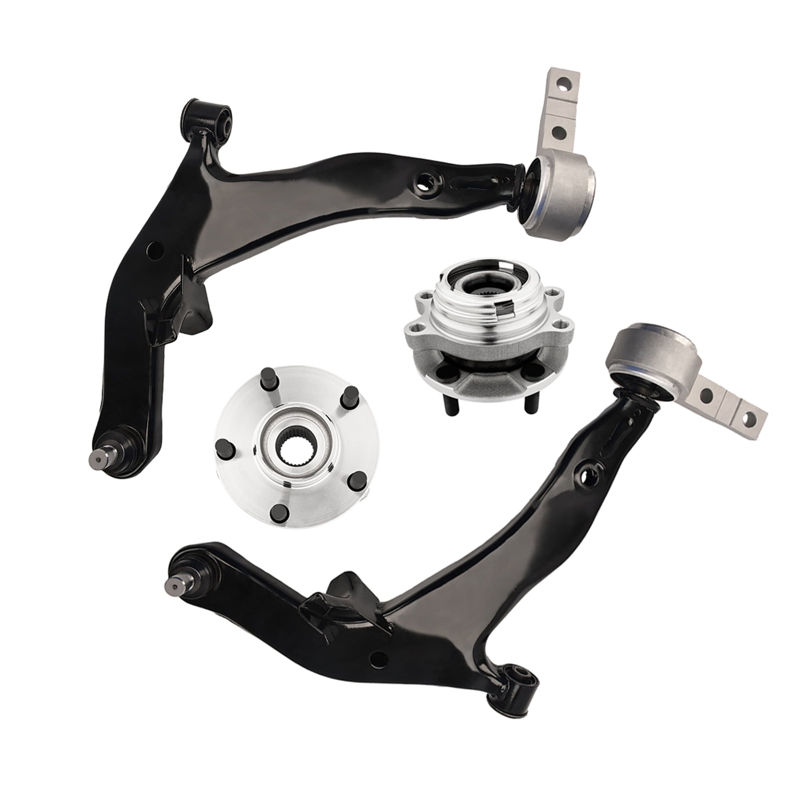 Set of 4 Front Lower Control Arm Ball Joint-Wheel Hub Bearing Assembly ...