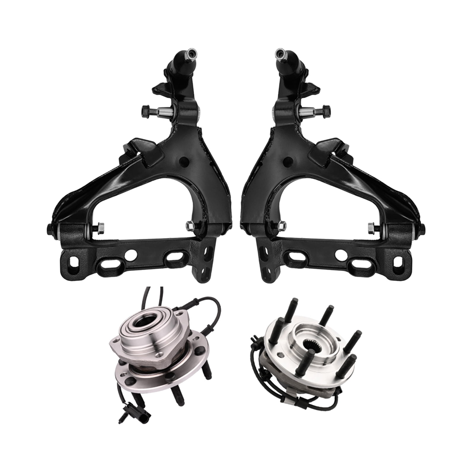 Set of 4 Front Lower Control Arm Ball Joint-Wheel Hub Bearing Assembly ...