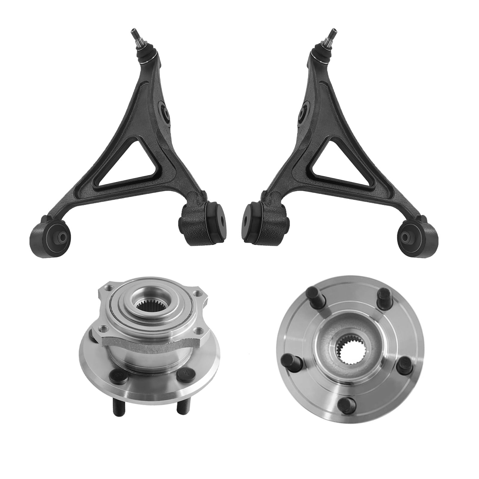 Set of 4 Front Lower Control Arm Ball Joint-Wheel Hub Bearing Assembly ...