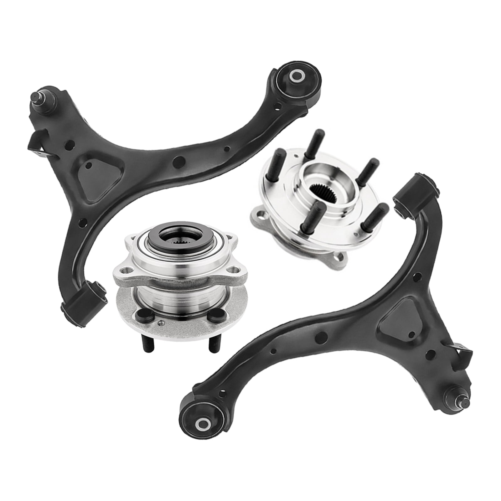 Set of 4 Front Lower Control Arm Ball Joint-Wheel Hub Bearing Assembly ...