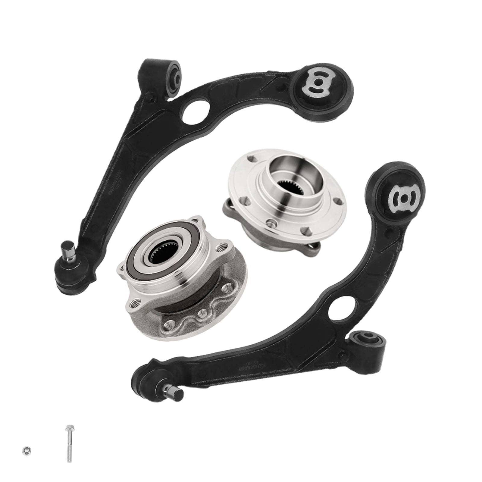 Set of 4 Front Lower Control Arm Ball Joint-Wheel Hub Bearing Assembly ...