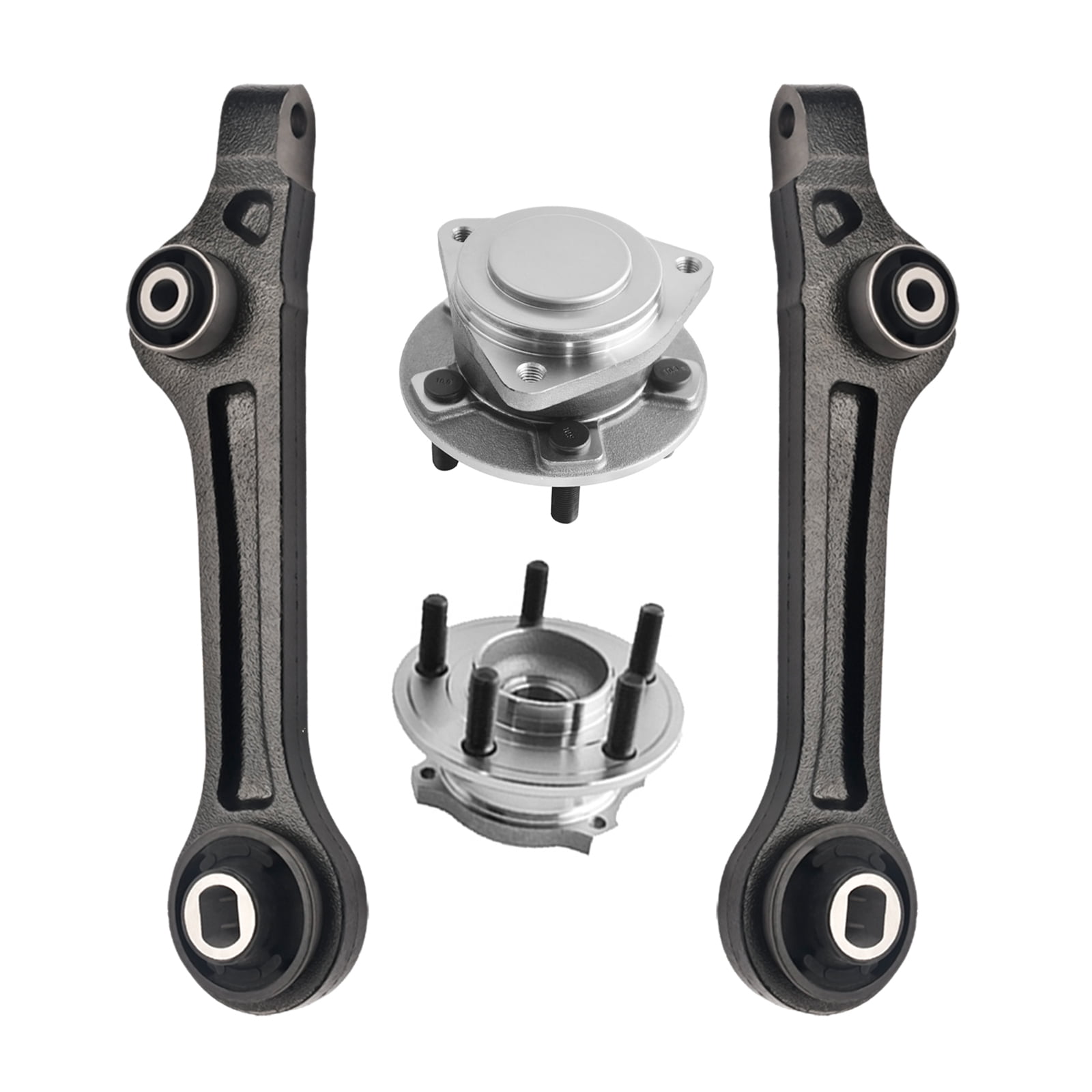 Set of 4 Front Lower Rearward Control Arm-Wheel Hub Bearing Assembly ...
