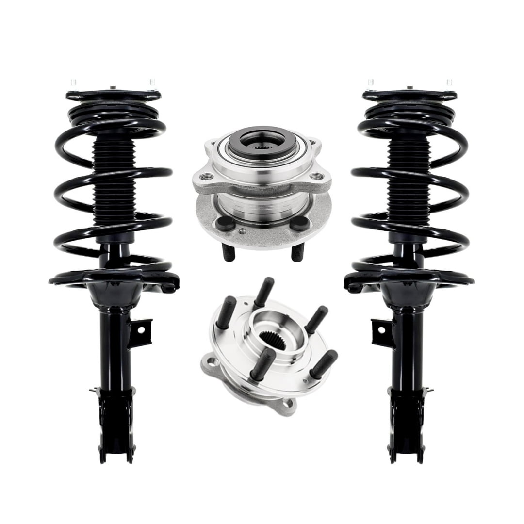 Set Of 4 Front Quick Complete Strut Coil Spring Assembly Wheel Hub