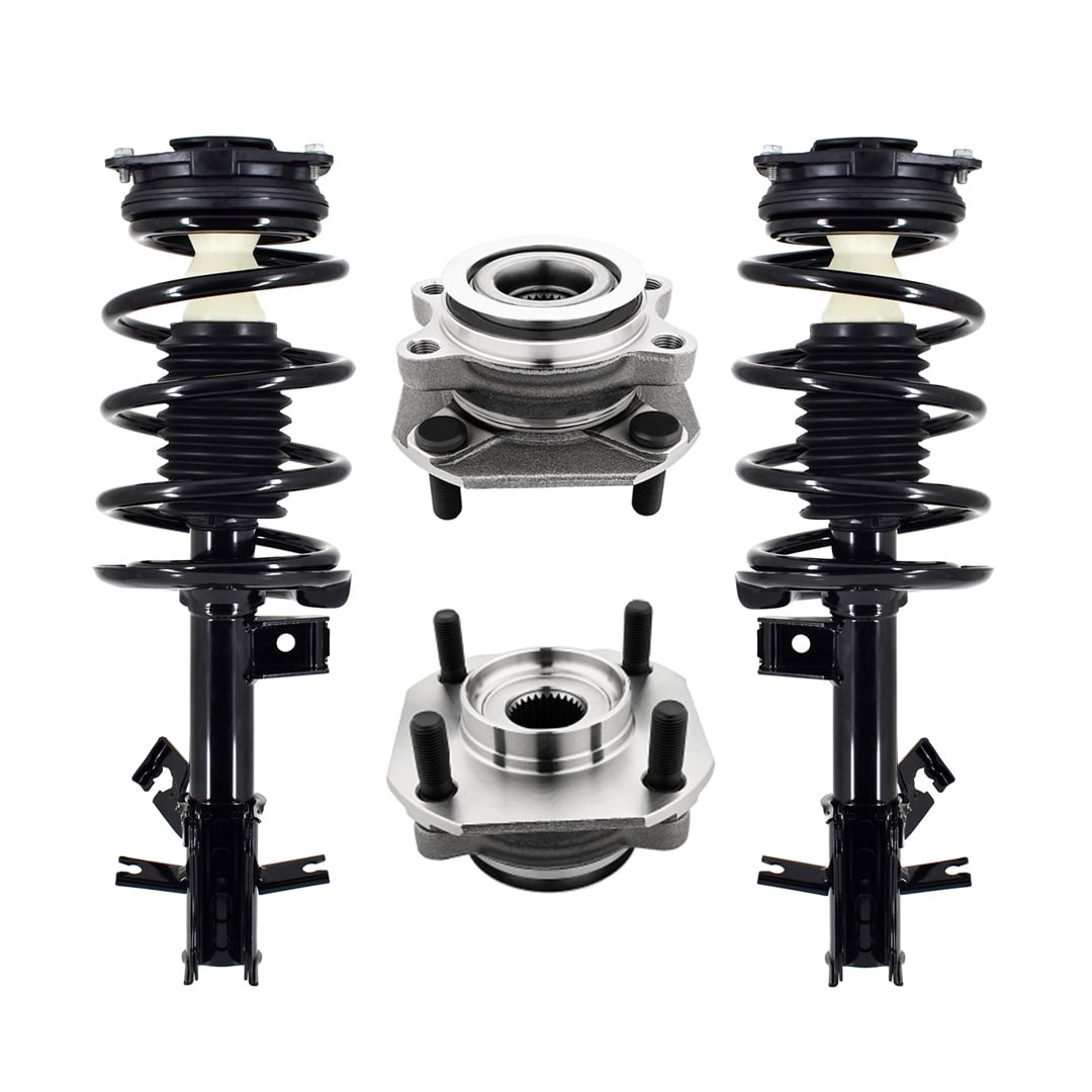 Set Of 4 Front Quick Complete Strut Coil Spring Assembly Wheel Hub